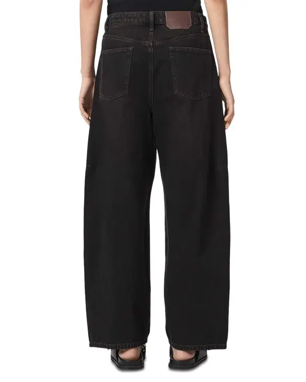 ALLSAINTS Carter Button Fly Mid Rise Barrel Jeans