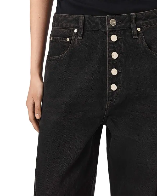 ALLSAINTS Carter Button Fly Mid Rise Barrel Jeans