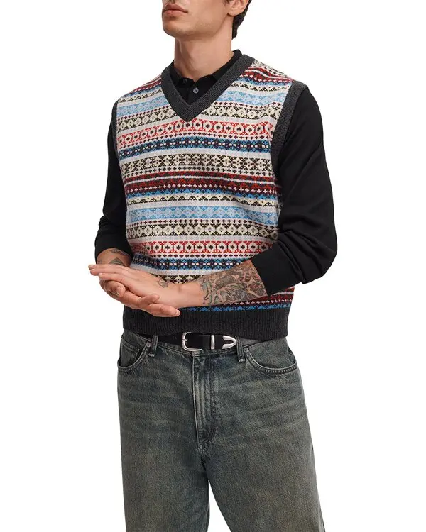 Rag & Bone Wool Classic Fit Fair Isle Vest