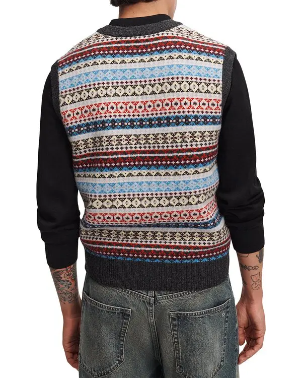 Rag & Bone Wool Classic Fit Fair Isle Vest