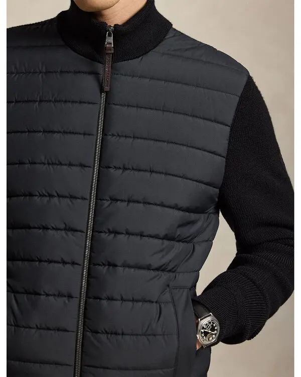 Polo Ralph Lauren Hybrid Wool Full Zip Mockneck Sweater