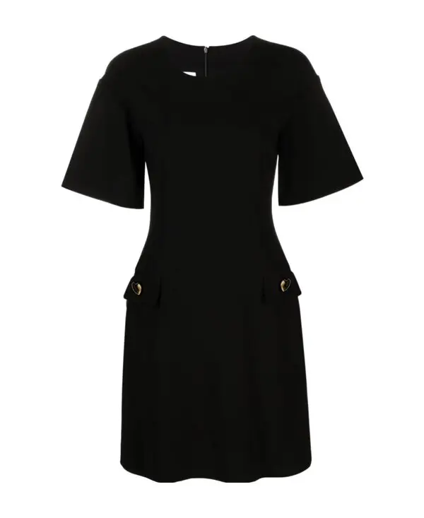 Moschino Fitted Short-sleeved Crewneck Dress - Black