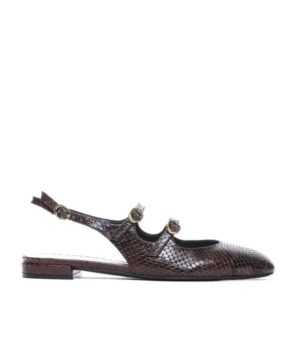 STUART WEITZMAN Buckle Detailed Slingback Flat Shoes - Black