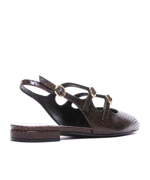 STUART WEITZMAN Buckle Detailed Slingback Flat Shoes