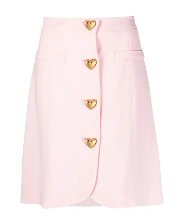 Moschino Heart-button High-waist Miniskirt - Pink