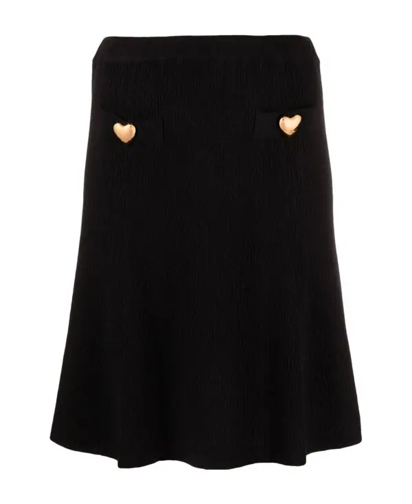 Moschino Heart-embellished Virgin-wool Skirt