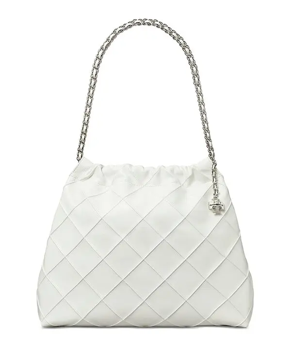 Tory Burch Fleming Crinkled Leather Quilted Hobo