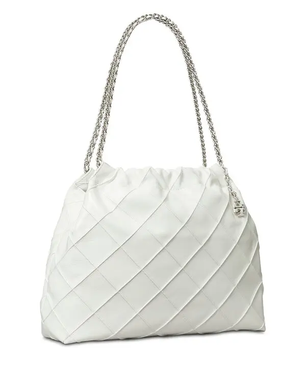 Tory Burch Fleming Crinkled Leather Quilted Hobo