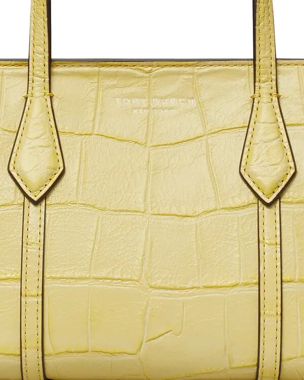 Tory Burch Perry Mini Croc Embossed Leather Crossbody