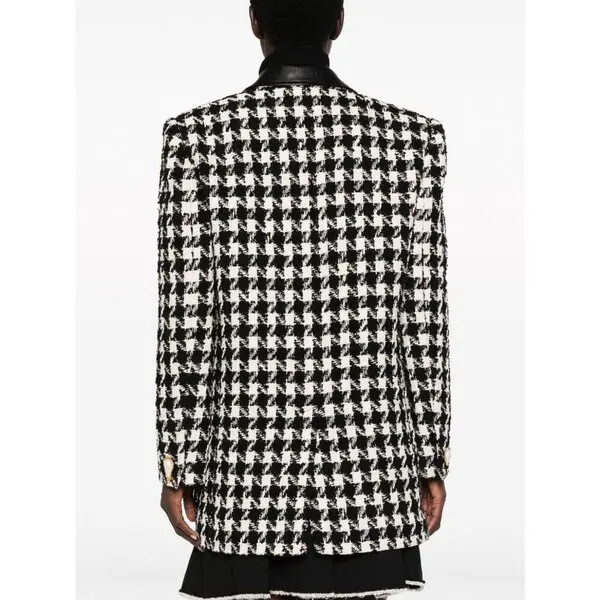 Moschino Houndstooth-pattern Straight Hem Jacket