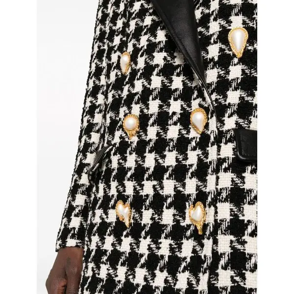 Moschino Houndstooth-pattern Straight Hem Jacket