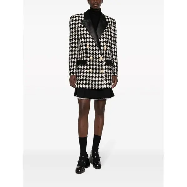 Moschino Houndstooth-pattern Straight Hem Jacket