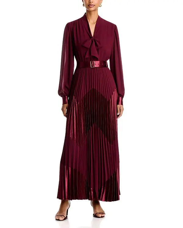 Elie Tahari The Carrie Belted Pleat Dress