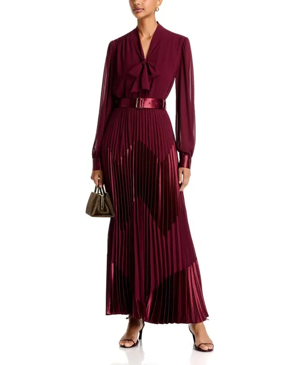 Elie Tahari The Carrie Belted Pleat Dress