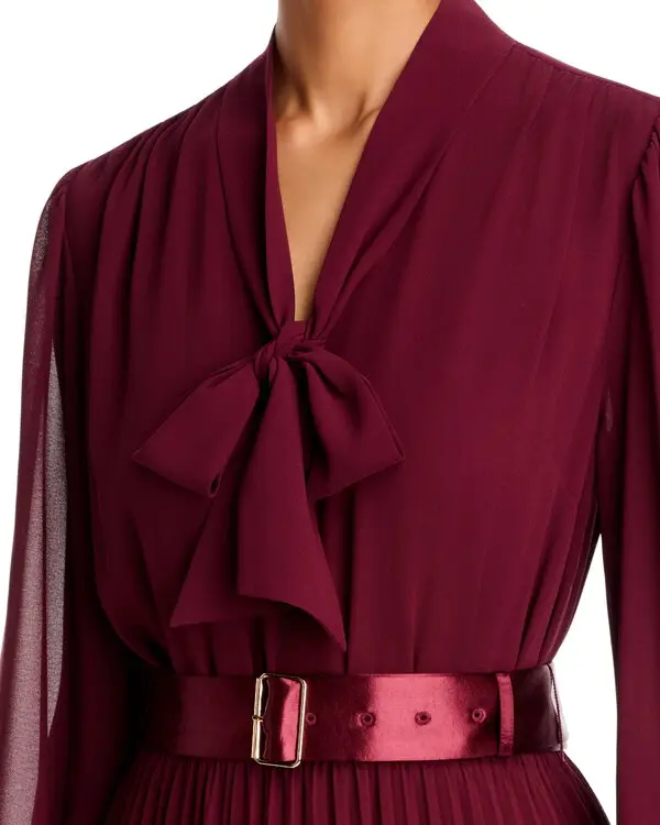 Elie Tahari The Carrie Belted Pleat Dress
