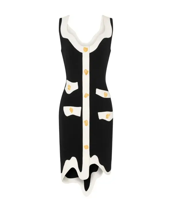 Moschino Trompe L'oeil-motif Midi Dress - Black