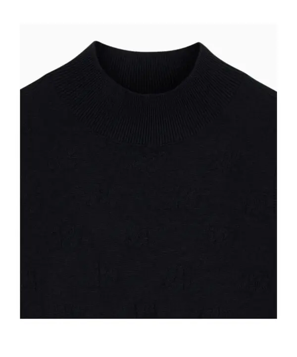 Armani Exchange Regular Fit Knit Top In A Cotton Viscose And Silk Blend