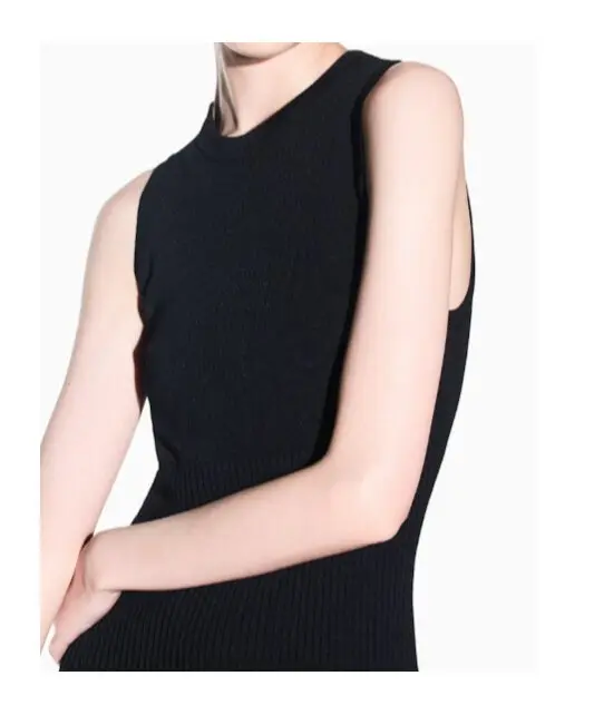 Armani Exchange Ribbed-knit Sleeveless Mini Dress