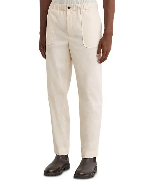 REISS Snap Cotton Blend Tapered Pants