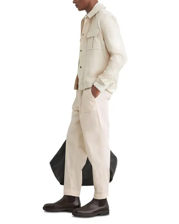 REISS Snap Cotton Blend Tapered Pants