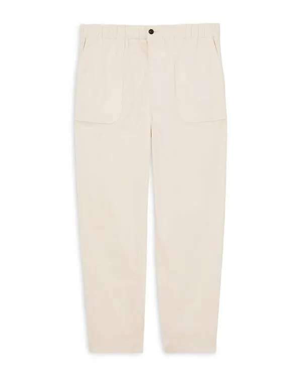 REISS Snap Cotton Blend Tapered Pants