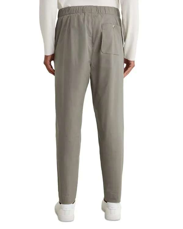REISS Snap Cotton Blend Tapered Pants - Sage Green