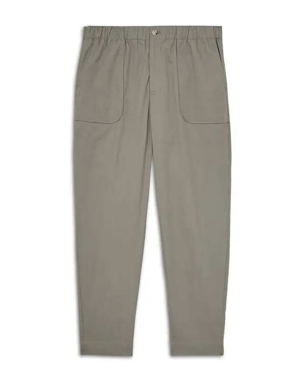 REISS Snap Cotton Blend Tapered Pants - Sage Green