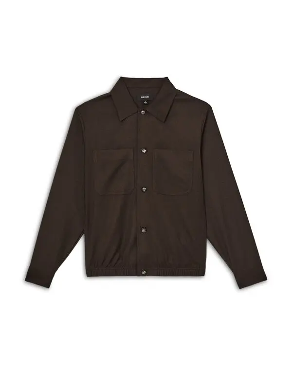 REISS Penge Brushed Overshirt - Chocolate
