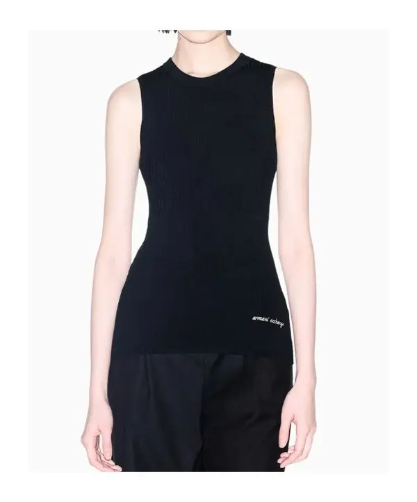 Armani Exchange Slim-fit Knit Top In Recycled Viscose Blend