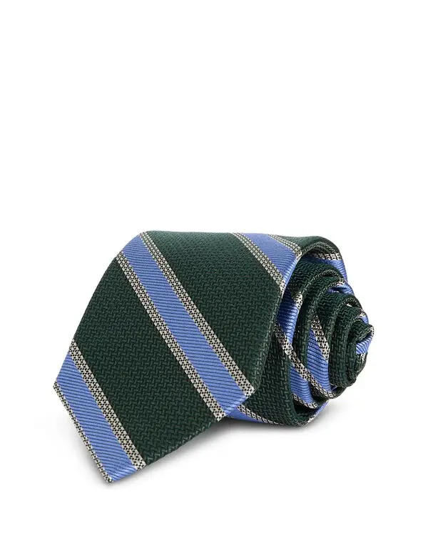 Bloomingdale'S Silk Classic Stripe Tie Exclusive - Green