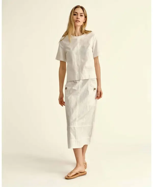 CARTOLINA Alice Linen Midi Skirt