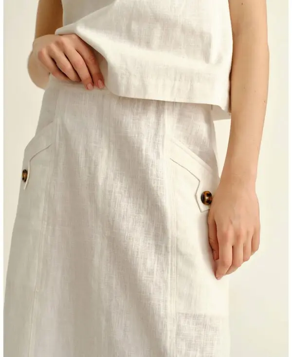 CARTOLINA Alice Linen Midi Skirt