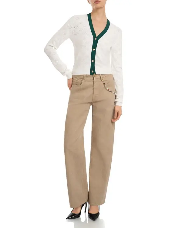 Casablanca Pointelle Monogram Cardigan