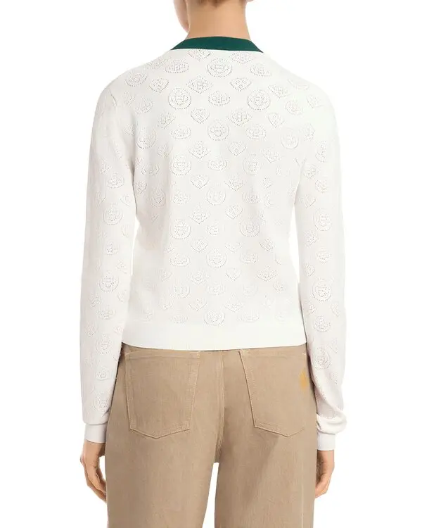 Casablanca Pointelle Monogram Cardigan