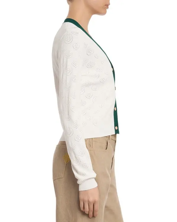 Casablanca Pointelle Monogram Cardigan