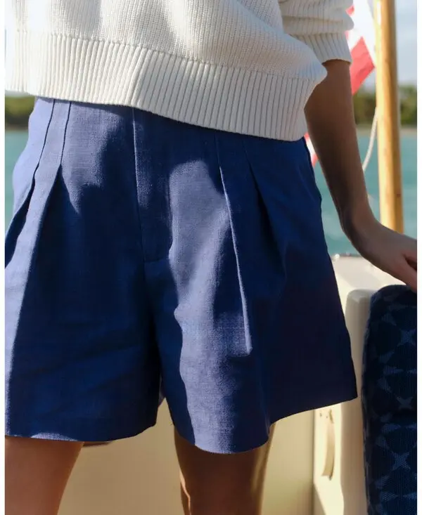 CARTOLINA Frankie Linen Shorts - Coastal Indigo