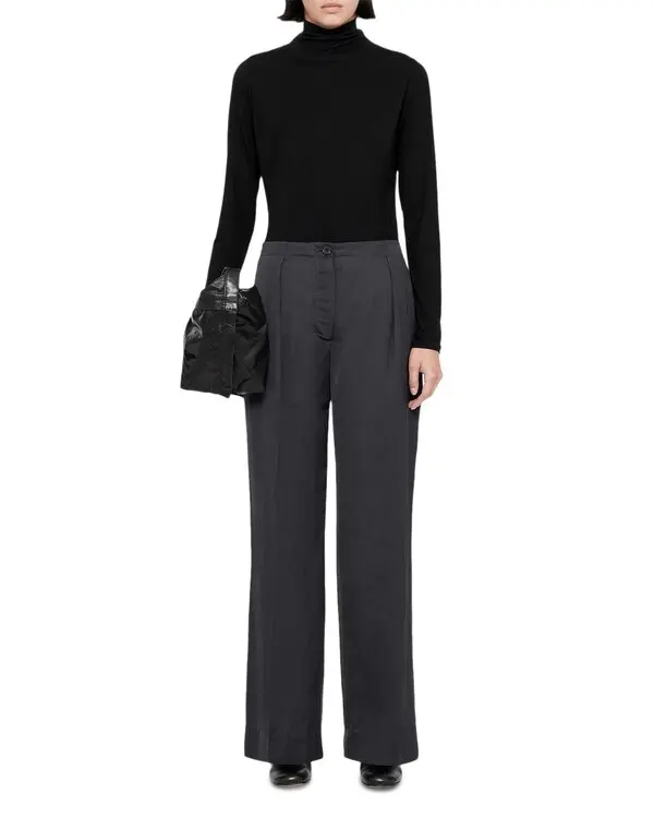 ALLSAINTS Leonie Satin Wide Leg Pants - Ink Blue