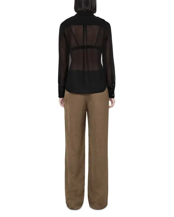 ALLSAINTS Leonie Satin Wide Leg Pants