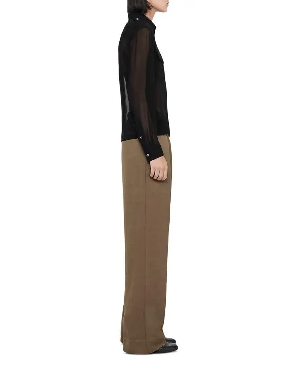 ALLSAINTS Leonie Satin Wide Leg Pants