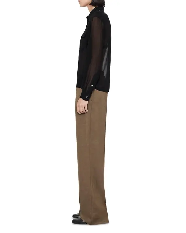 ALLSAINTS Leonie Satin Wide Leg Pants