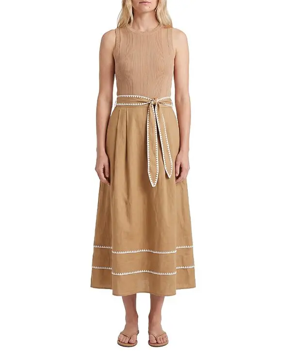 CARTOLINA Isadora Midi Dress - Coastal Tan