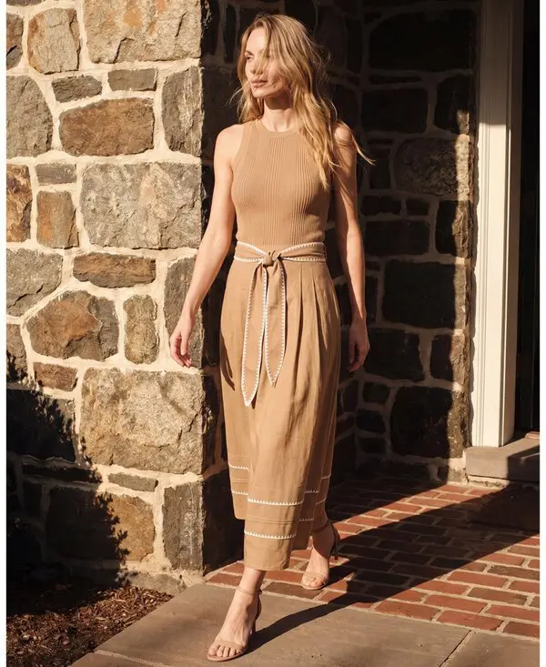 CARTOLINA Isadora Midi Dress - Coastal Tan