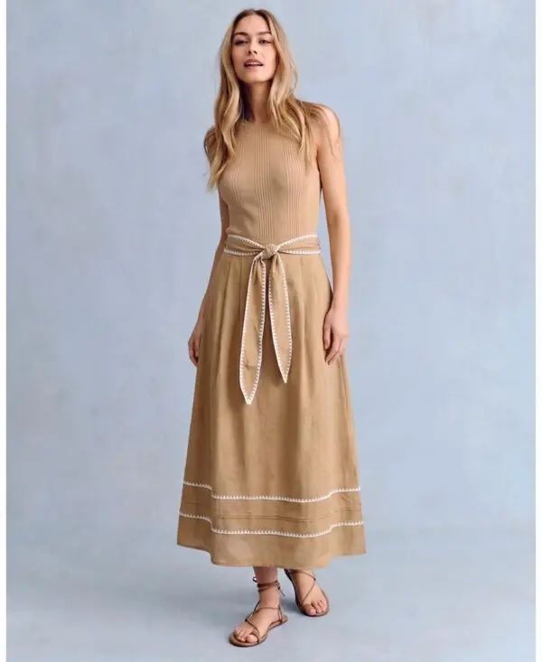CARTOLINA Isadora Midi Dress - Coastal Tan