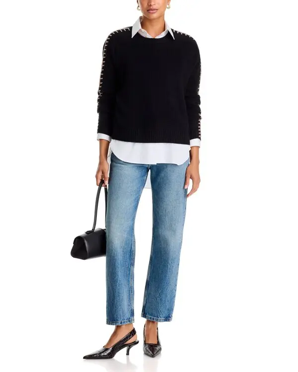Bloomingdale'S Whipstitch Crewneck Cashmere Sweater Exclusive