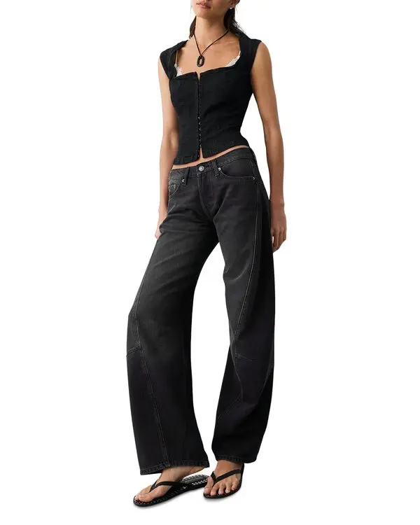 Free People Fable Cotton High Rise Twisted Seam Jeans