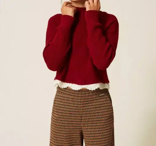 TWINSET Turtleneck Jumper With Crochet