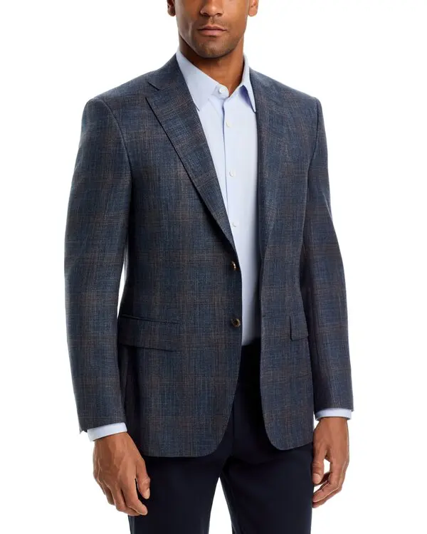 Canali Sienna Plaid Regular Fit Sport Coat