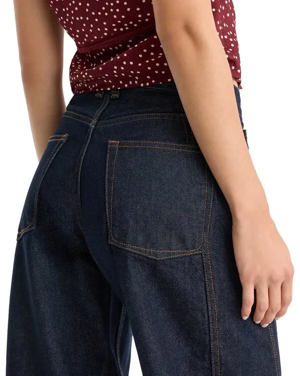 Good American Vintage High Rise Ankle Barrel Jeans In Indigo1302 - Indigo