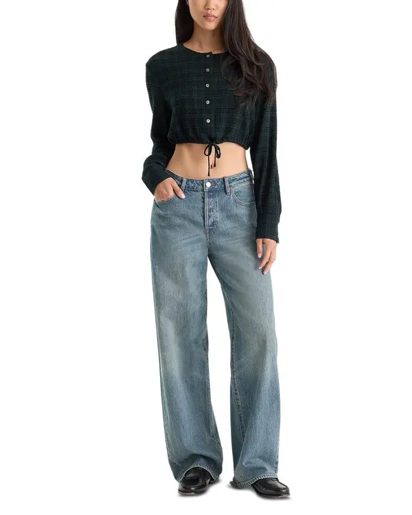 Good American Vintage High Rise Wide Leg Jeans In Indigo1338 - Indigo