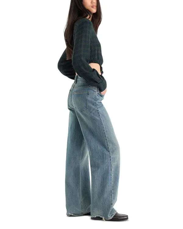 Good American Vintage High Rise Wide Leg Jeans In Indigo1338 - Indigo
